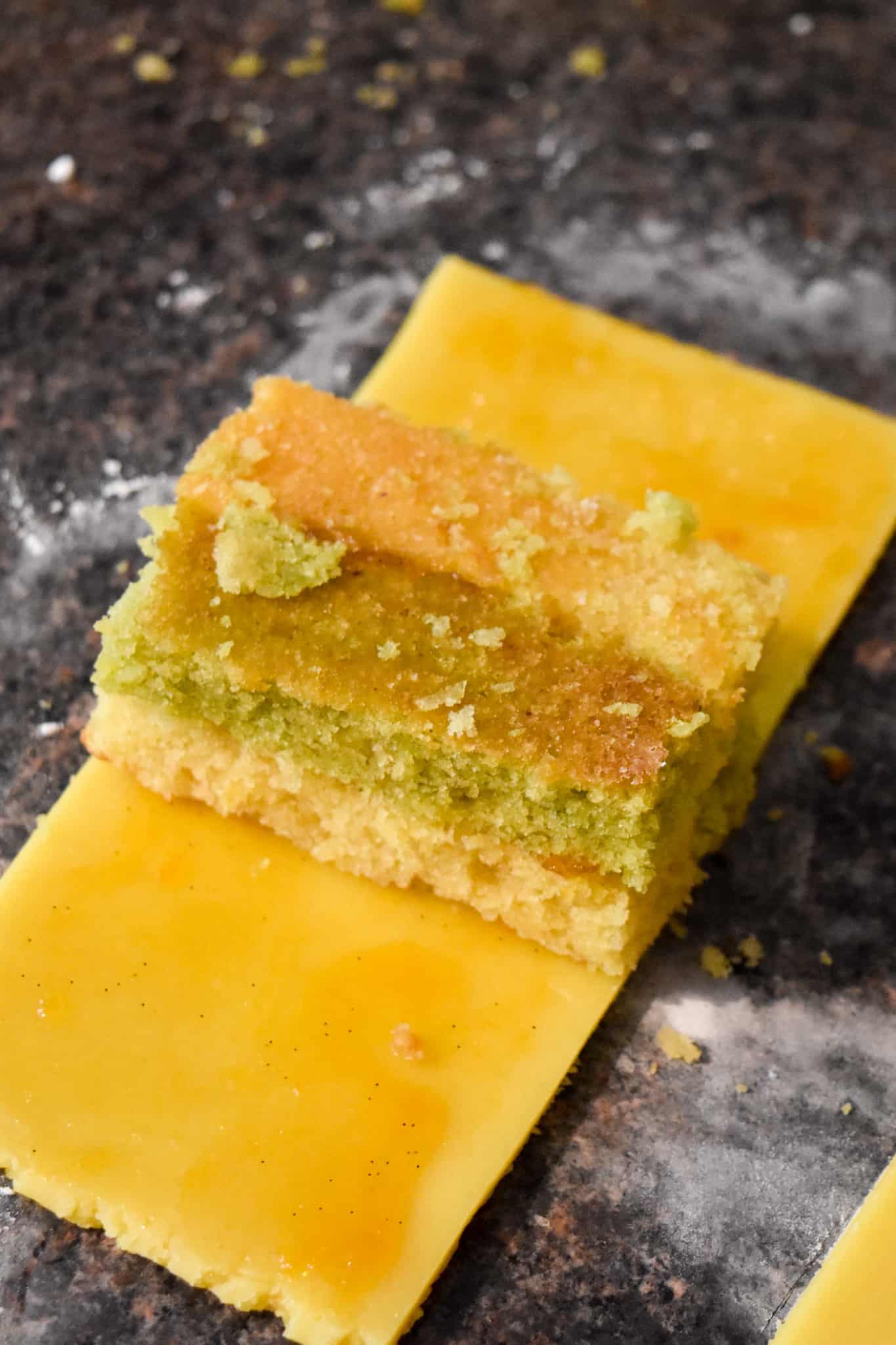 Mini Pistachio and Coconut Battenberg Cakes - Waiting for Blancmange