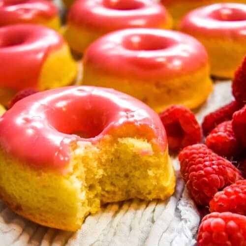 Lemon and Raspberry Baked Donuts - Waiting for Blancmange